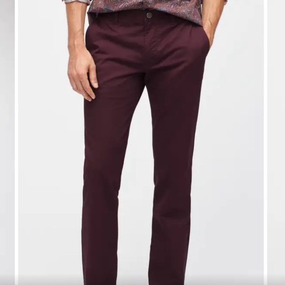 Bonobos | Pants | Bonobos Slim Fit Stretch Washed Burgundy Chinos Size ...
